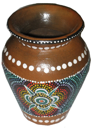 Description: Ceramic Vase With Dot Painting By Hand In The Traditional ...